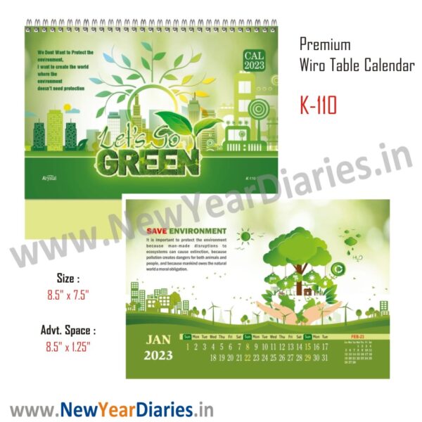 Go Green Table Calendar - Buy Diary Online